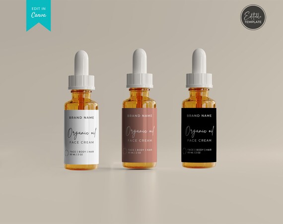 Editable Product Label Custom Label Template Stylish Dropper | Etsy