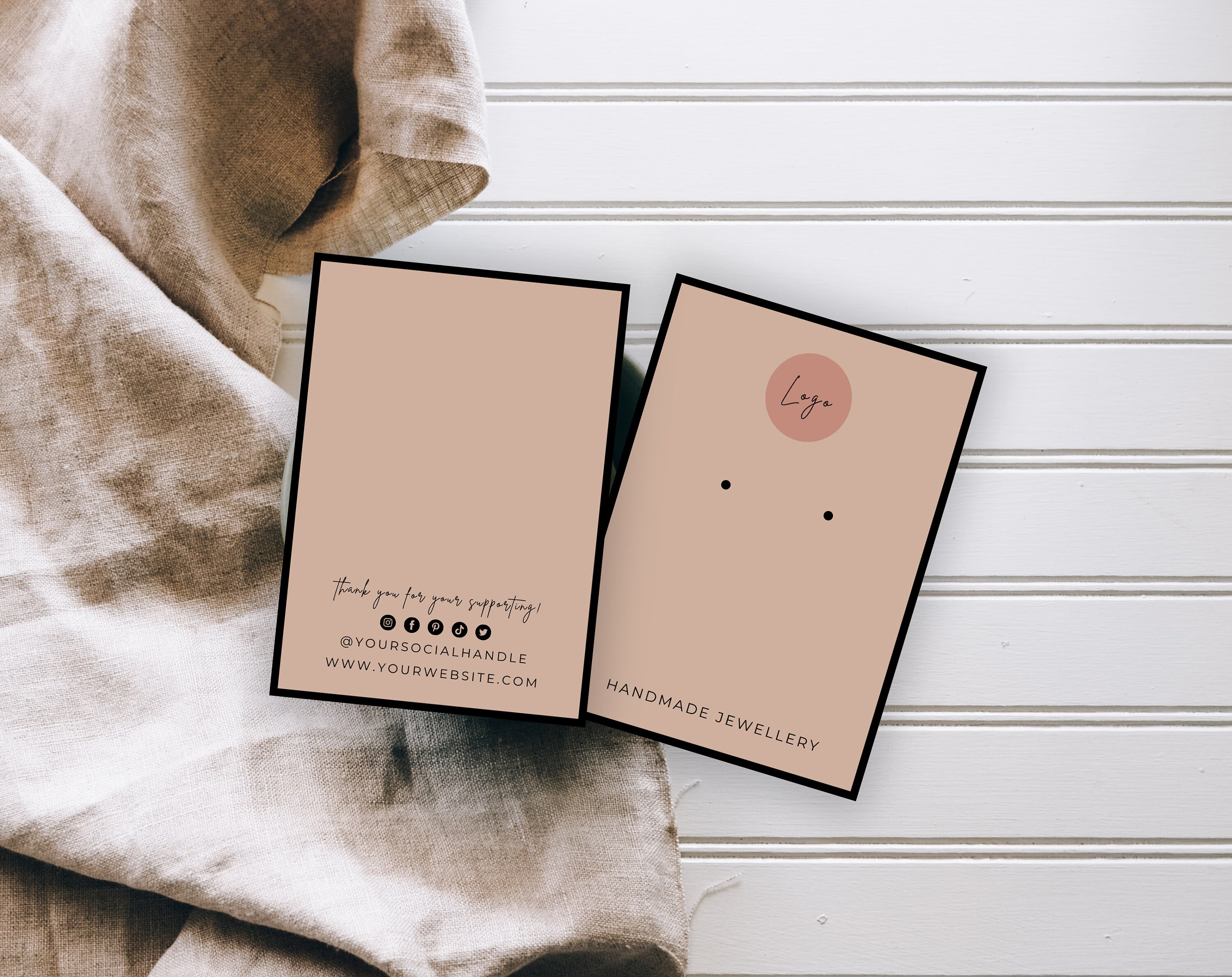 Custom Earring Display Card Template Editable Jewelry | Etsy