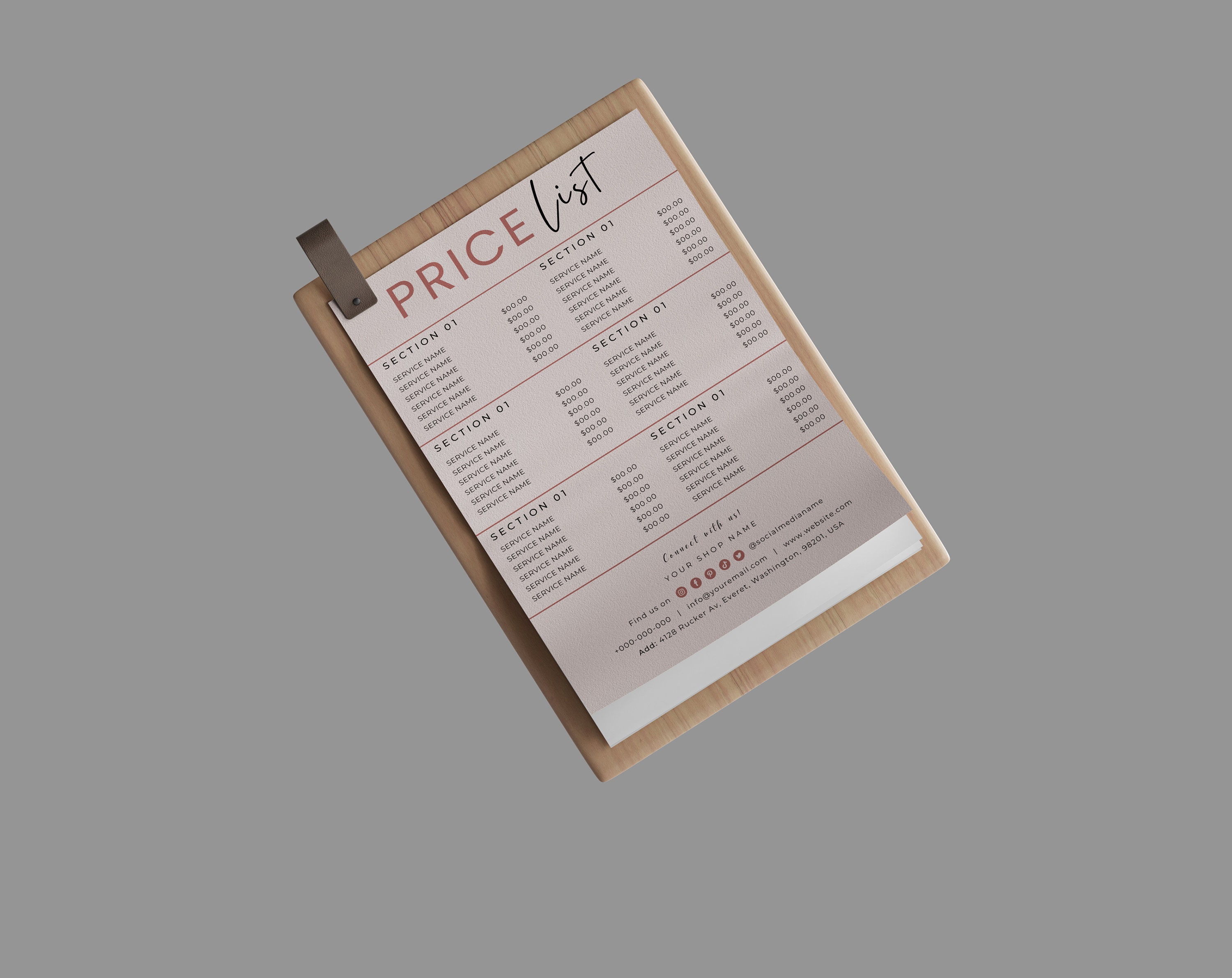 EDITABLE Price List Template Printable Small Business Price | Etsy