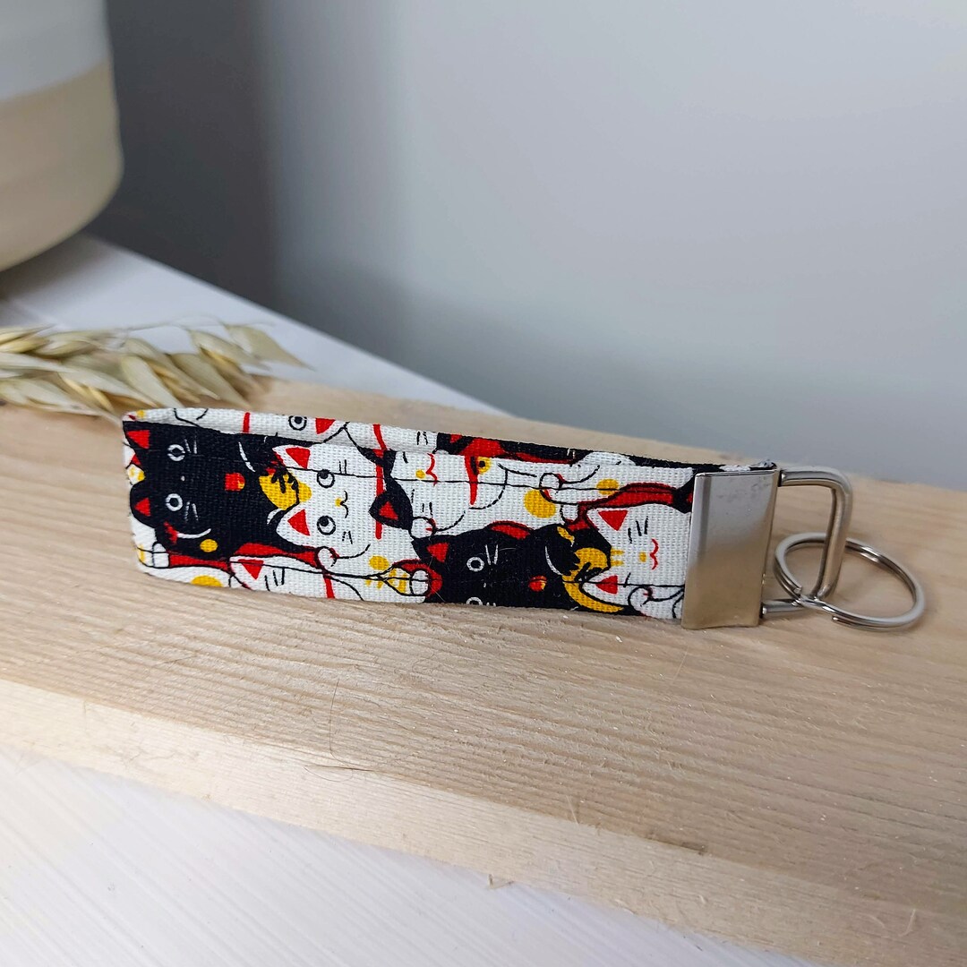 Kawaii Maneki Neko, Lucky Cat, Japanese Cat Keyring, Lucky Cat Keychain ...