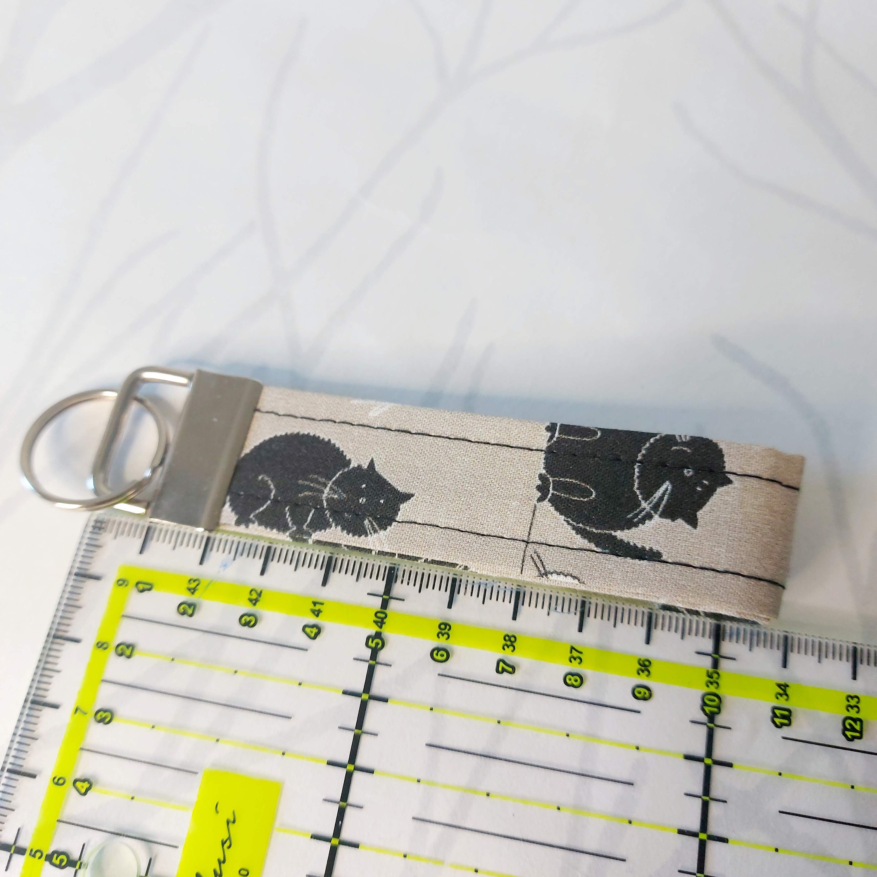 Black and White Cats Keychain, Cat Fabric Keychain, Holder for Keys ...