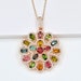 Natural Multi Tourmaline Pendant Necklace, 925 Sterling Silver, 14K ...