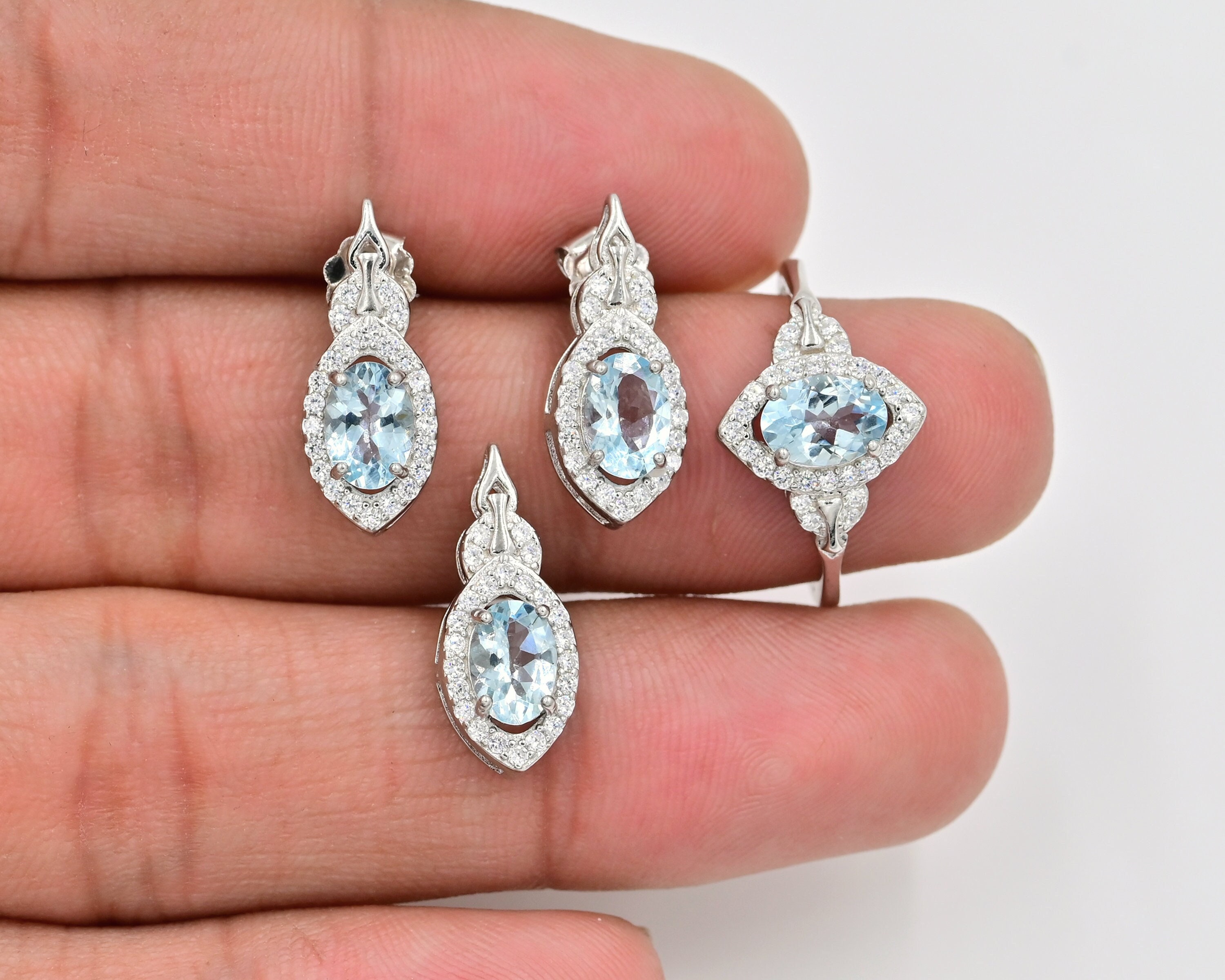 Aquamarine jewelry Etsy