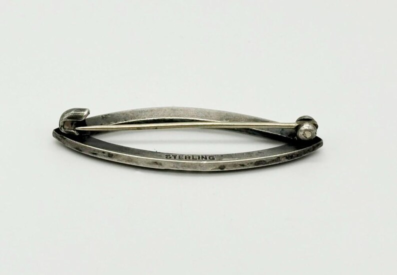 Sterling and Black Enamel Small Pin - Etsy