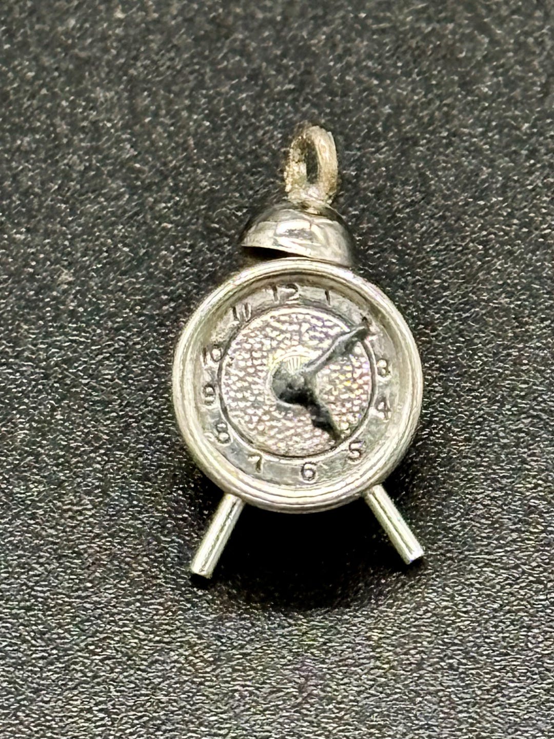 Sterling Silver Alarm Clock Charm - Etsy