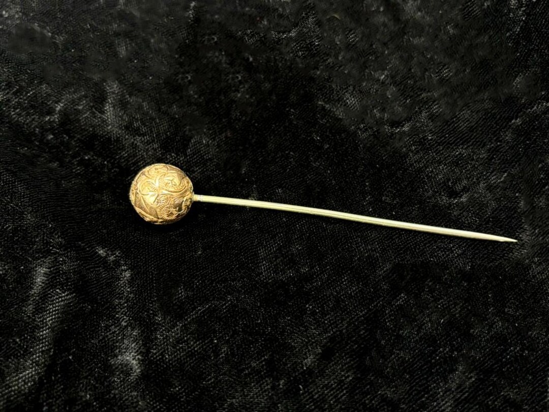 Victorian 14k Etched Ball Hat Pin - Etsy