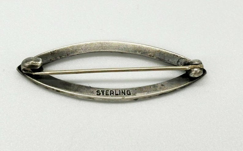 Sterling and Black Enamel Small Pin - Etsy