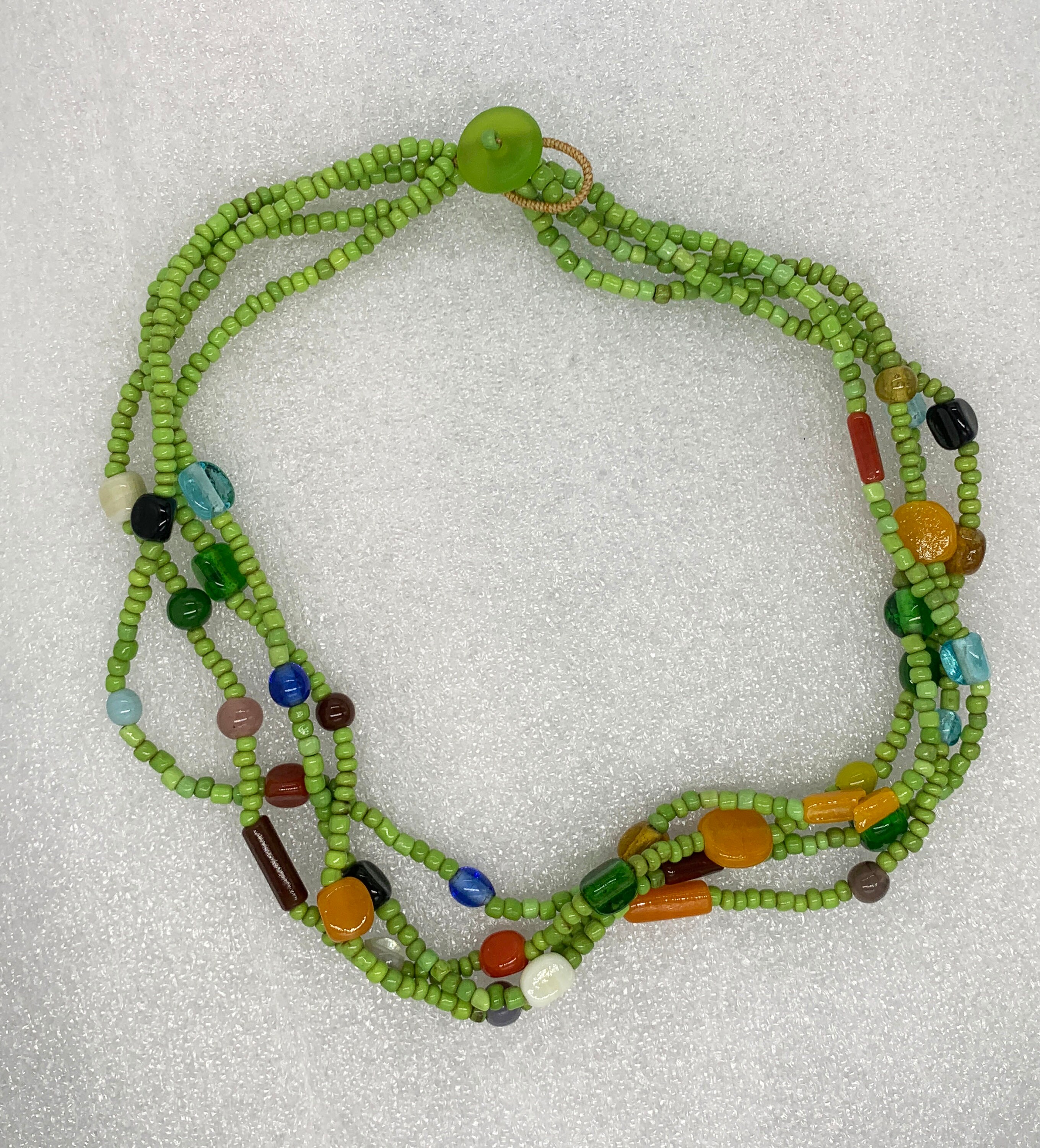 Lime Green Beaded Necklace - Etsy