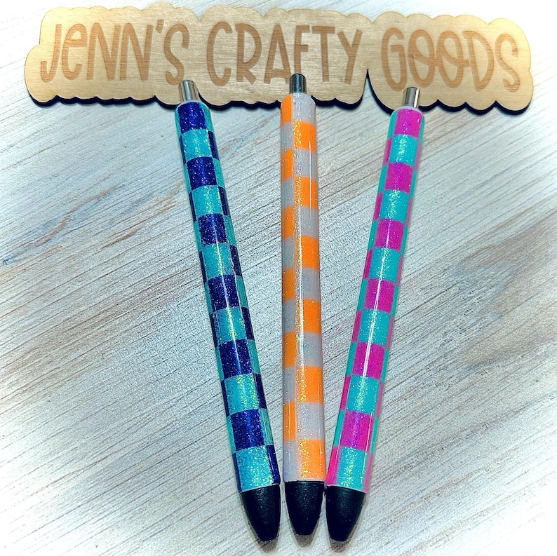 Custom Checker Glitter Pen - Etsy