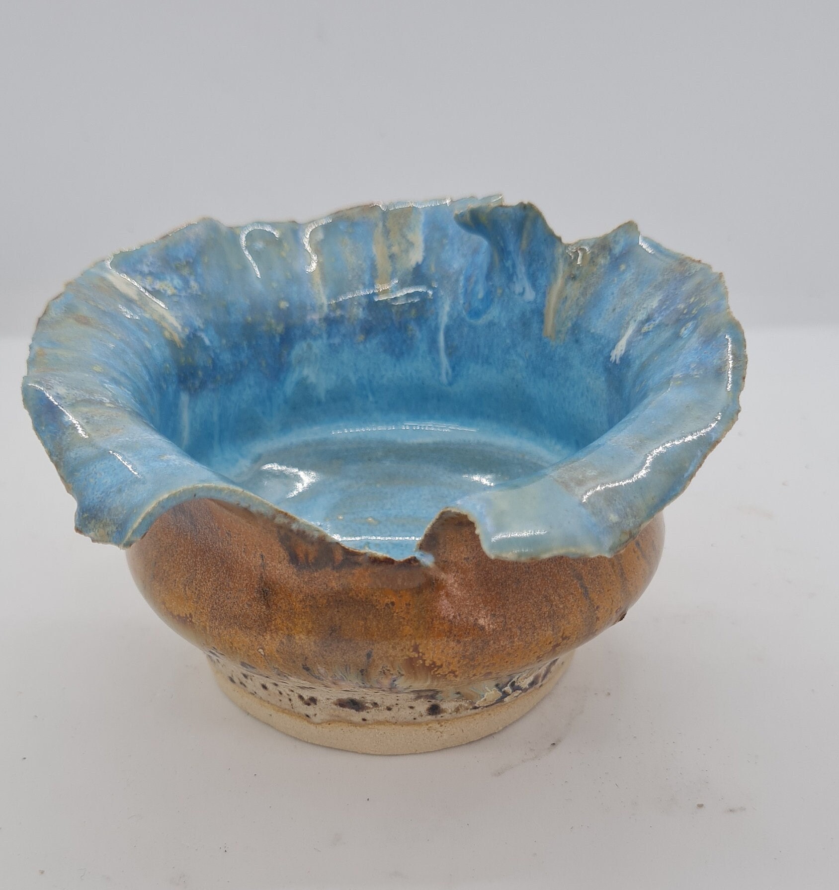 Studio Pottery Sculptural Vessel Hand Made Sculptured Rim - Etsy