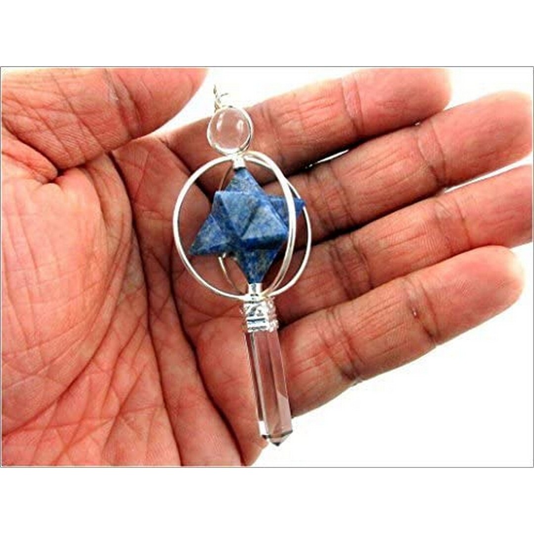 Prajet Lapis Lazuli Spinning Merkaba Pendulum 2.5 Inch Healing Reiki ...