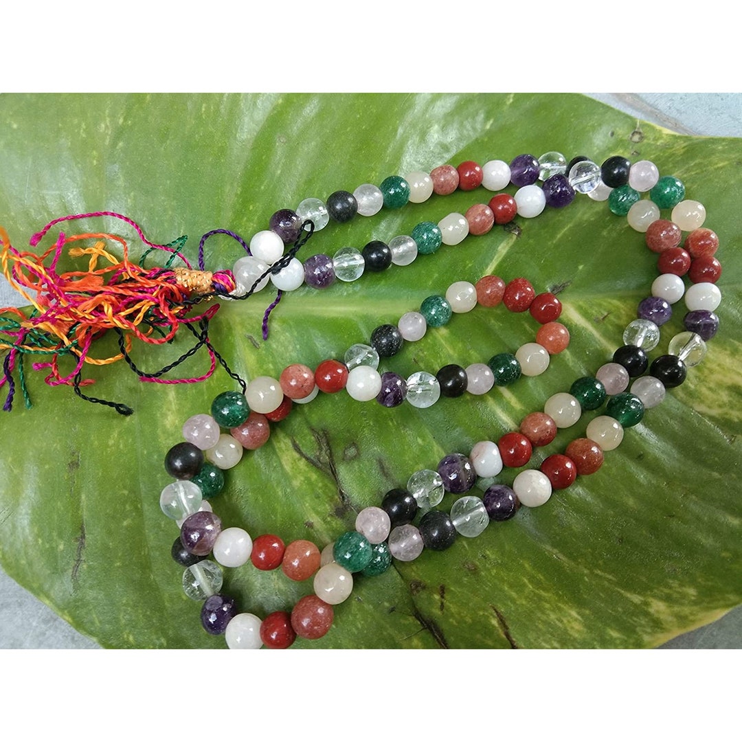 Prajet 9 Planets Balancing 108 Beads Japa Mala for Chanting Matra Hand ...