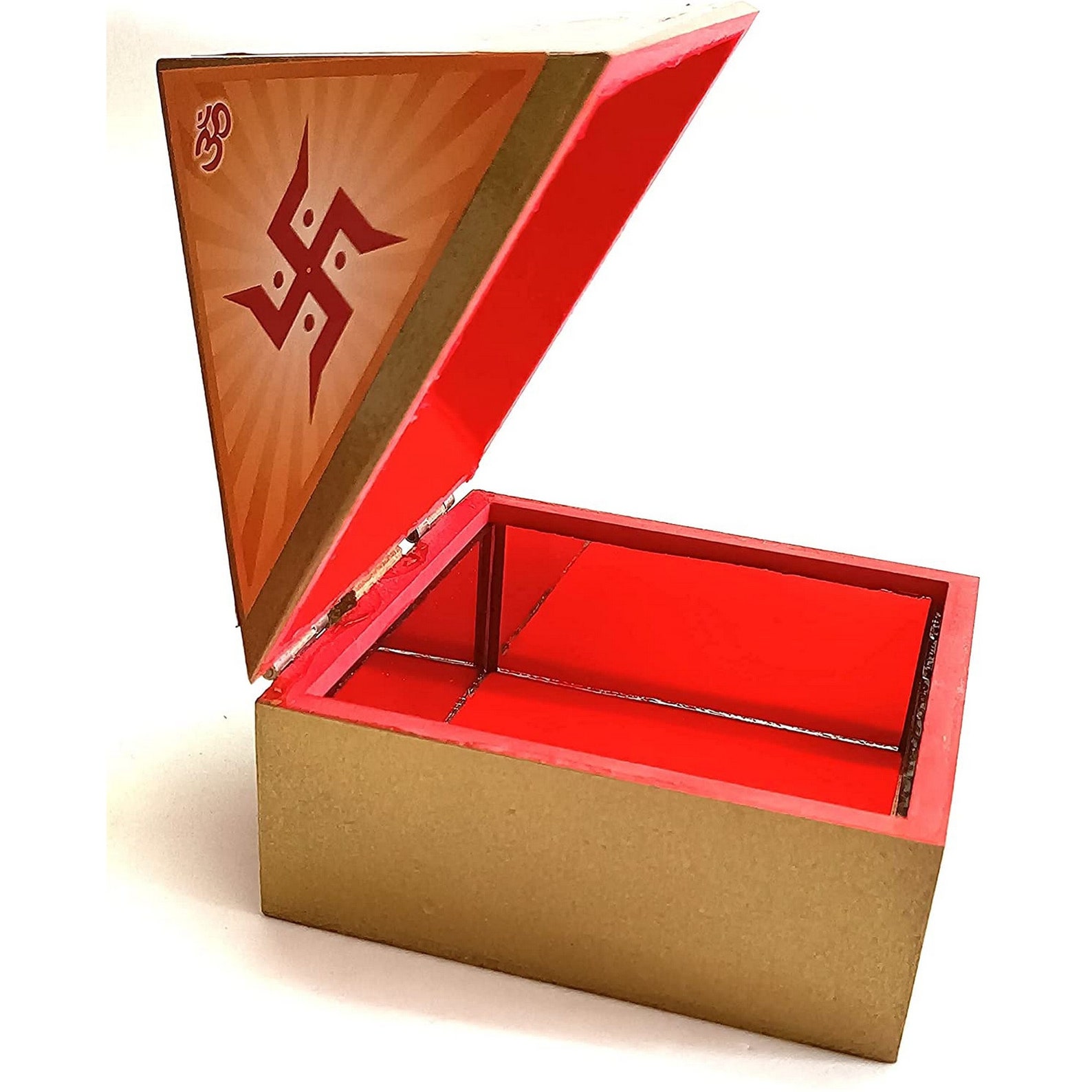 Unique Pyramid Wish Cash Wooden Box With Inside Mirror Shree - Etsy