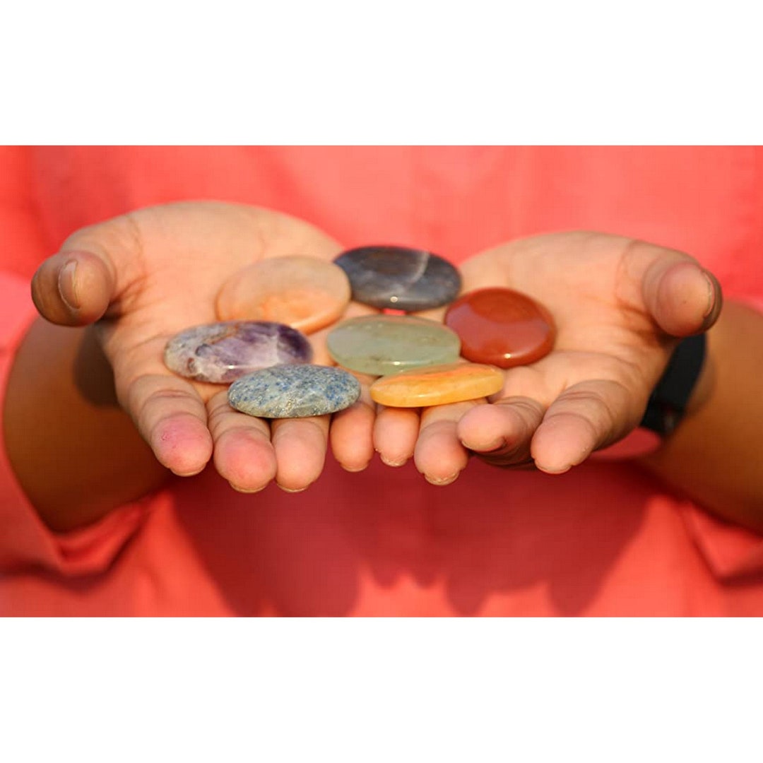 Chakra Gemstone Worry Stone Set Palm Stone Thumb Stone 7 Chakra ...