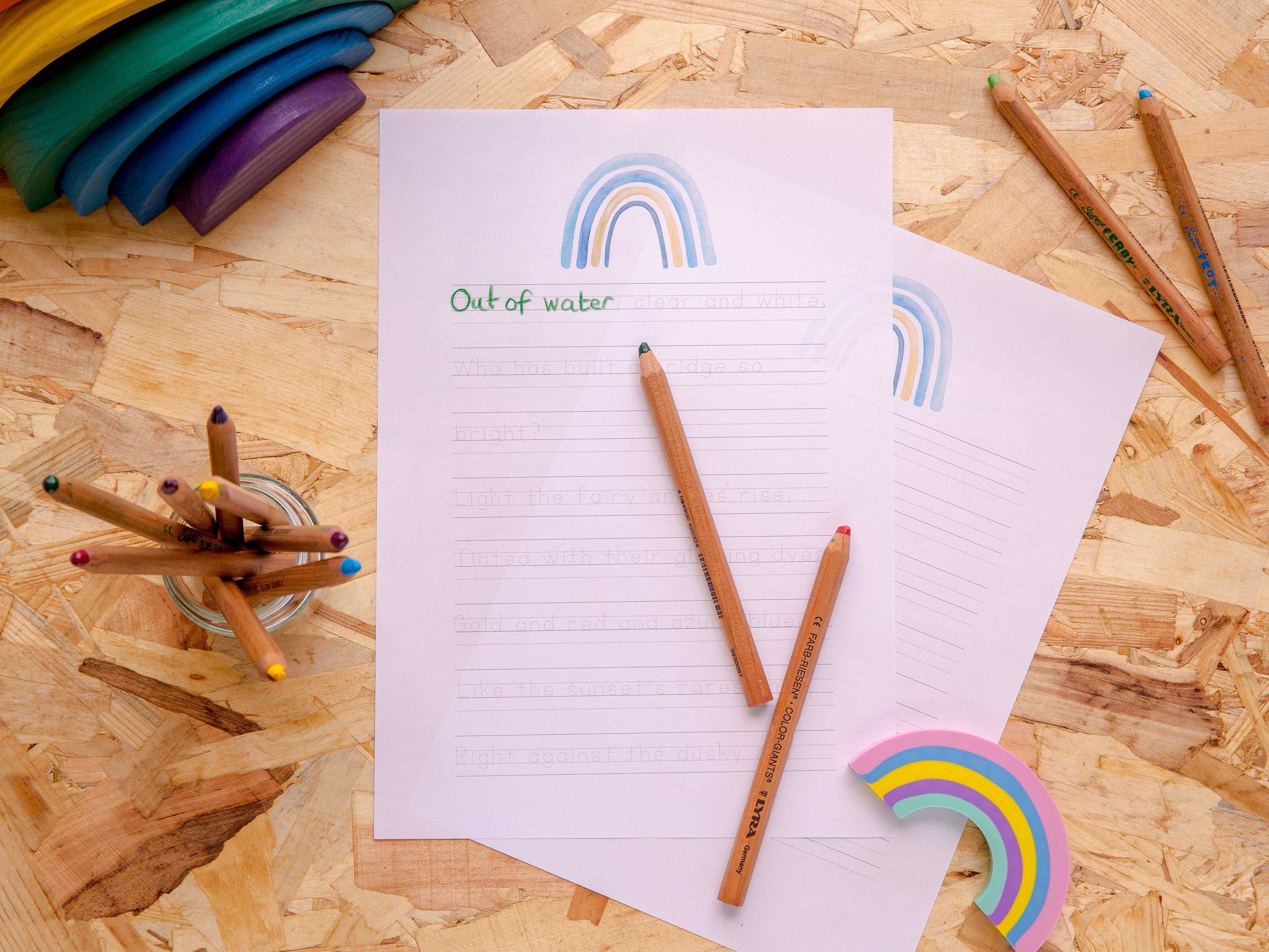 Rainbows Printable Journal for Homeschool Learning, Educational Digital ...