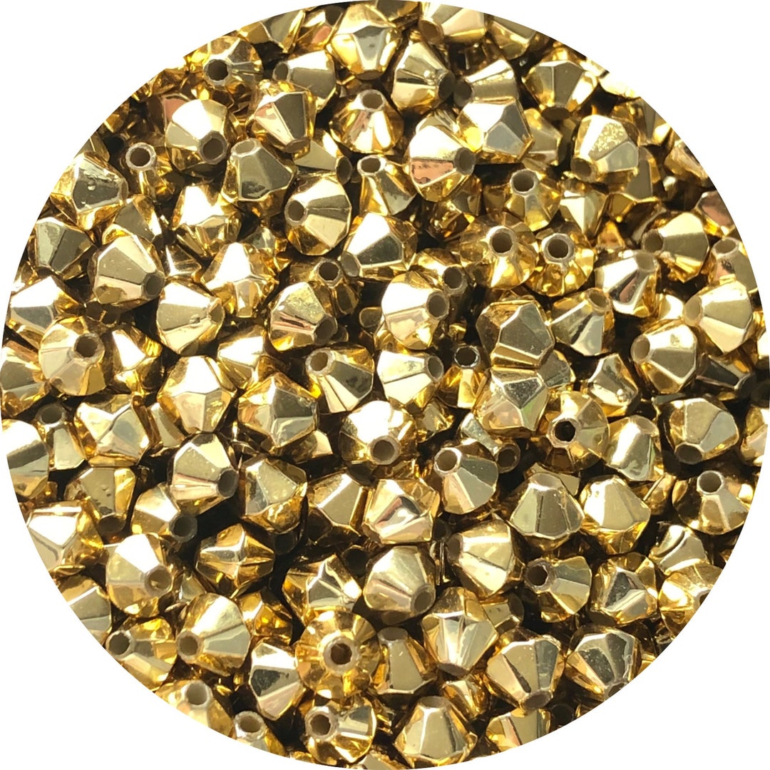 50pcs Beads Gold Colored 5mm | Plastic Beads | Beadshop Bead Shop ...