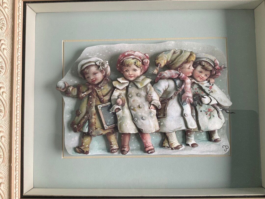 Vintage Children Paper Tole 3D Print - Etsy