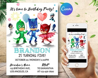 Pj Party Invite - Etsy