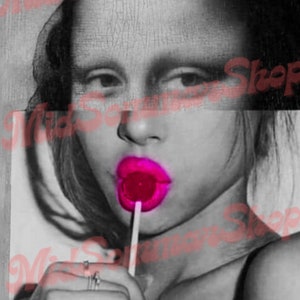 Mona Lisa Lollipop Poster, Maximalist Wall Art, Trendy Wall Art, Funky ...