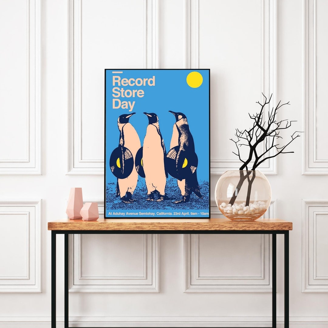Record Shop Poster, Retro Downloadable Print, Trendy Wall Art, Eclectic ...