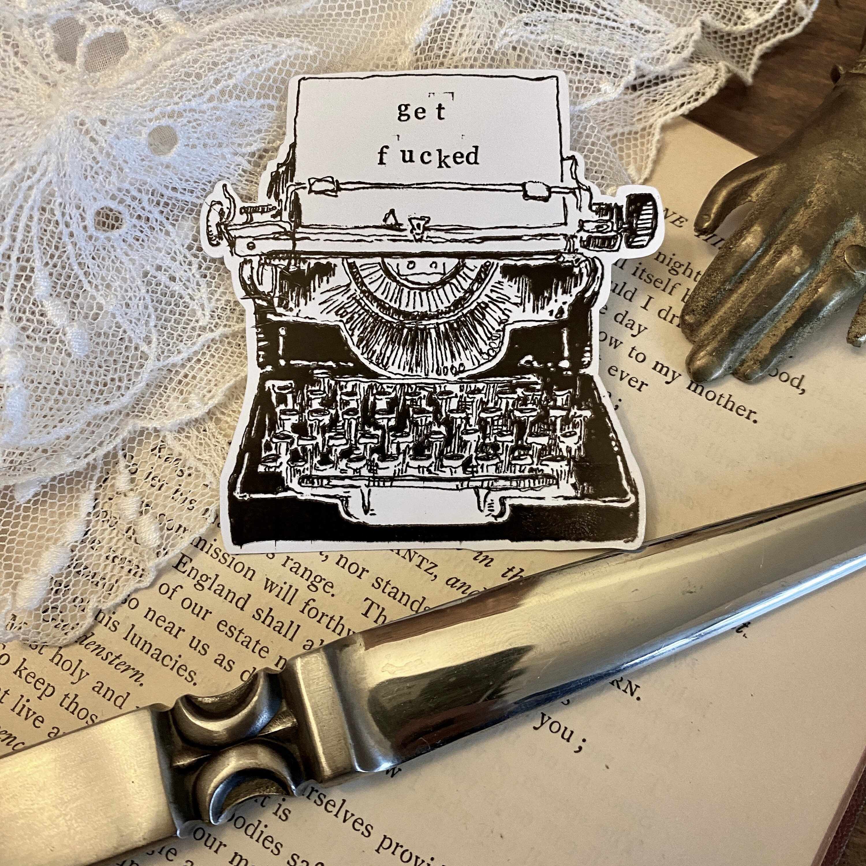 Click Clack Typewriter Gothic Novelist Literature Sticker - Etsy
