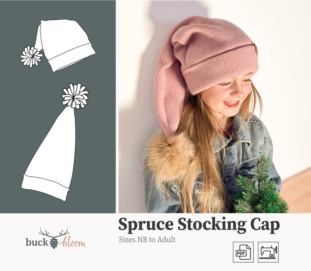 Spruce Stocking Cap- PDF Sewing Pattern,instant DOWNLOAD - Sizes ...