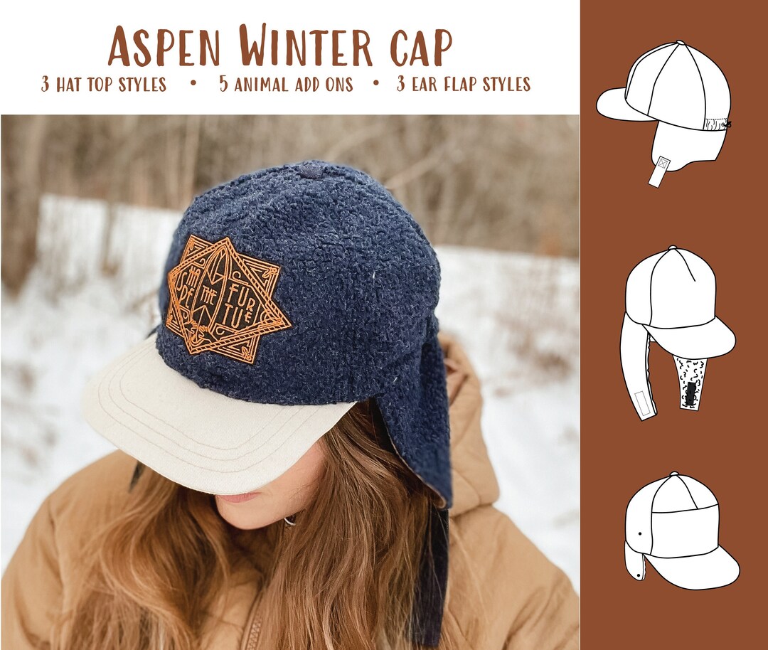 Aspen Winter Cap PDF Sewing Pattern, Baby and Adult Size - Instant ...