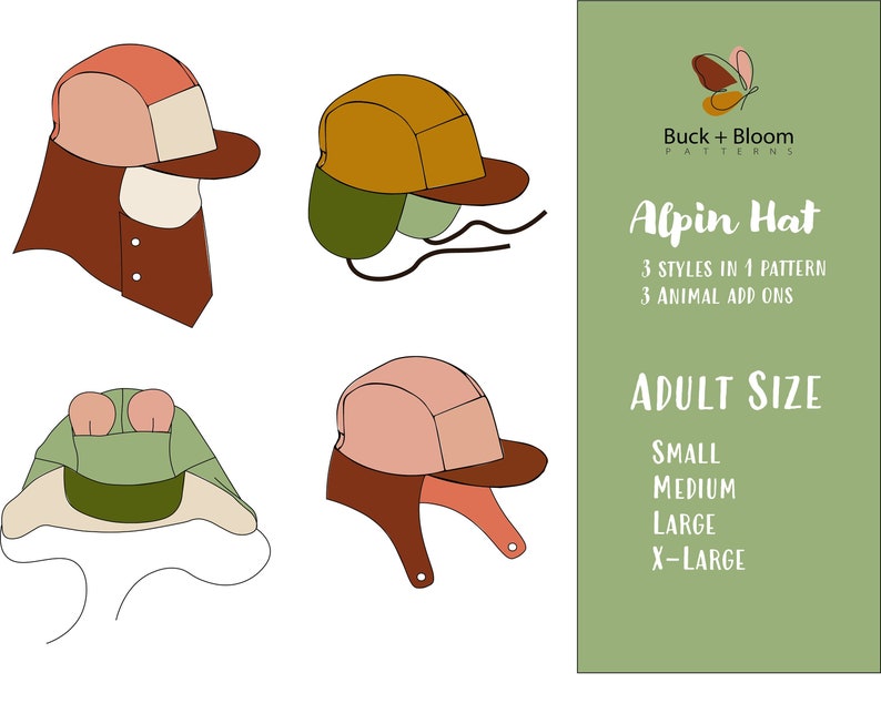 Alpin Hat PDF Sewing Pattern ADULT SIZE A4 A0 Projector - Etsy