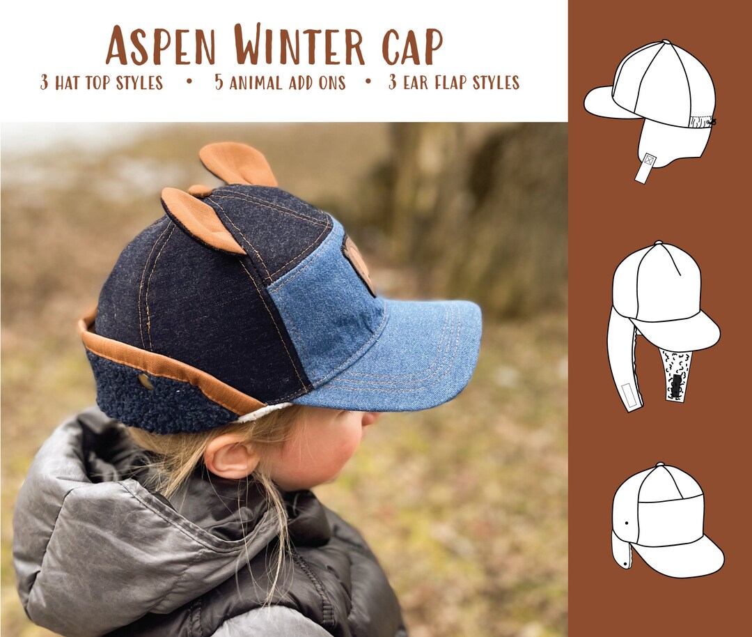 Aspen Winter Cap PDF Sewing Pattern, Baby and Adult Size - Instant ...