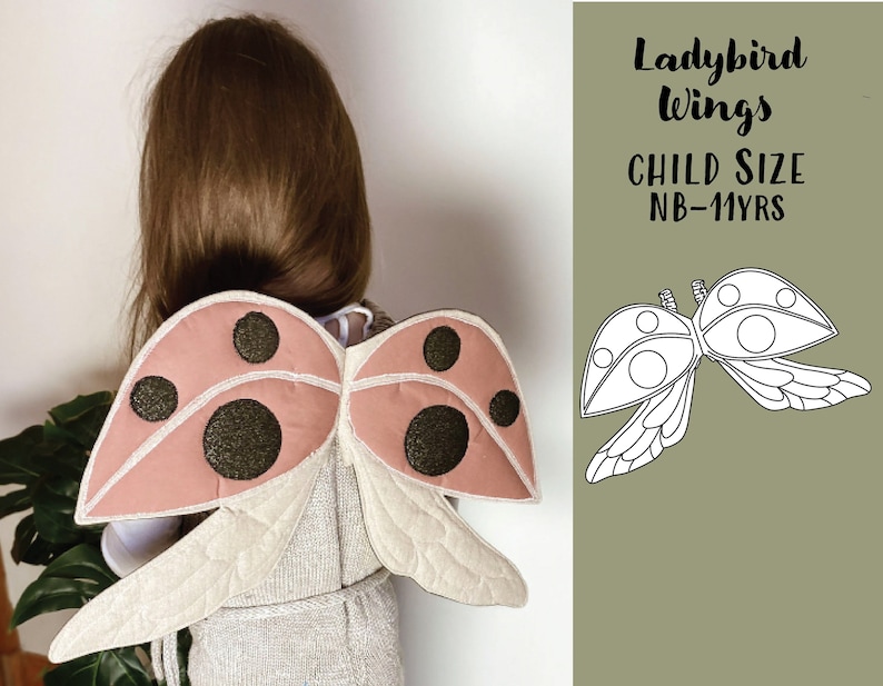 Ladybird Fairy Wings PDF Sewing Pattern Ladybug Quilted - Etsy