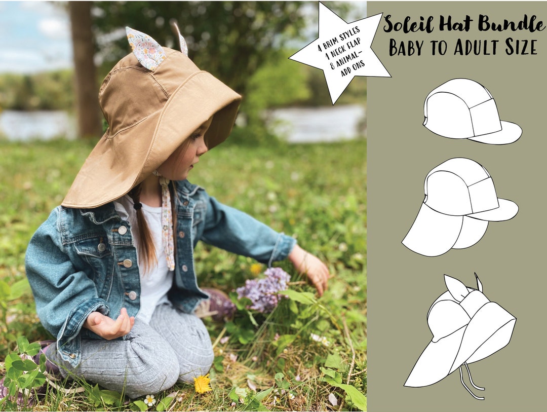 Soleil 5-panel Hat Bundle Sewing Pattern-instant Download PDF, Baby to ...