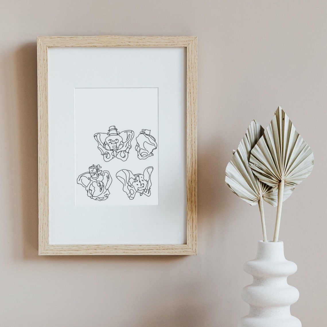 The Pelvis Abstract Line Art, Printable Wall Art, Clinic Room, Anatomy ...