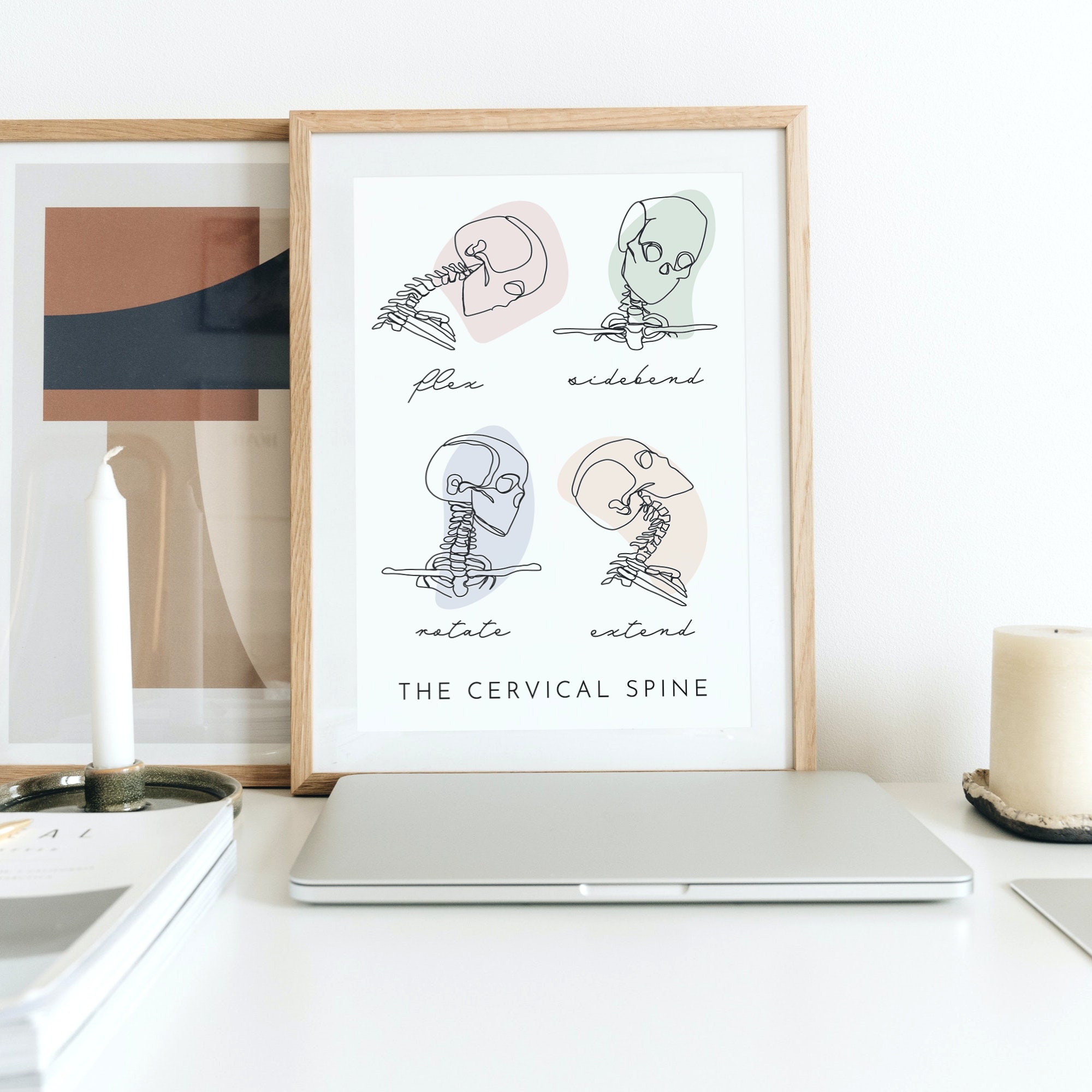 Printable Wall Art, Clinic Room, Anatomy Poster, Line Drawing, Cervical ...