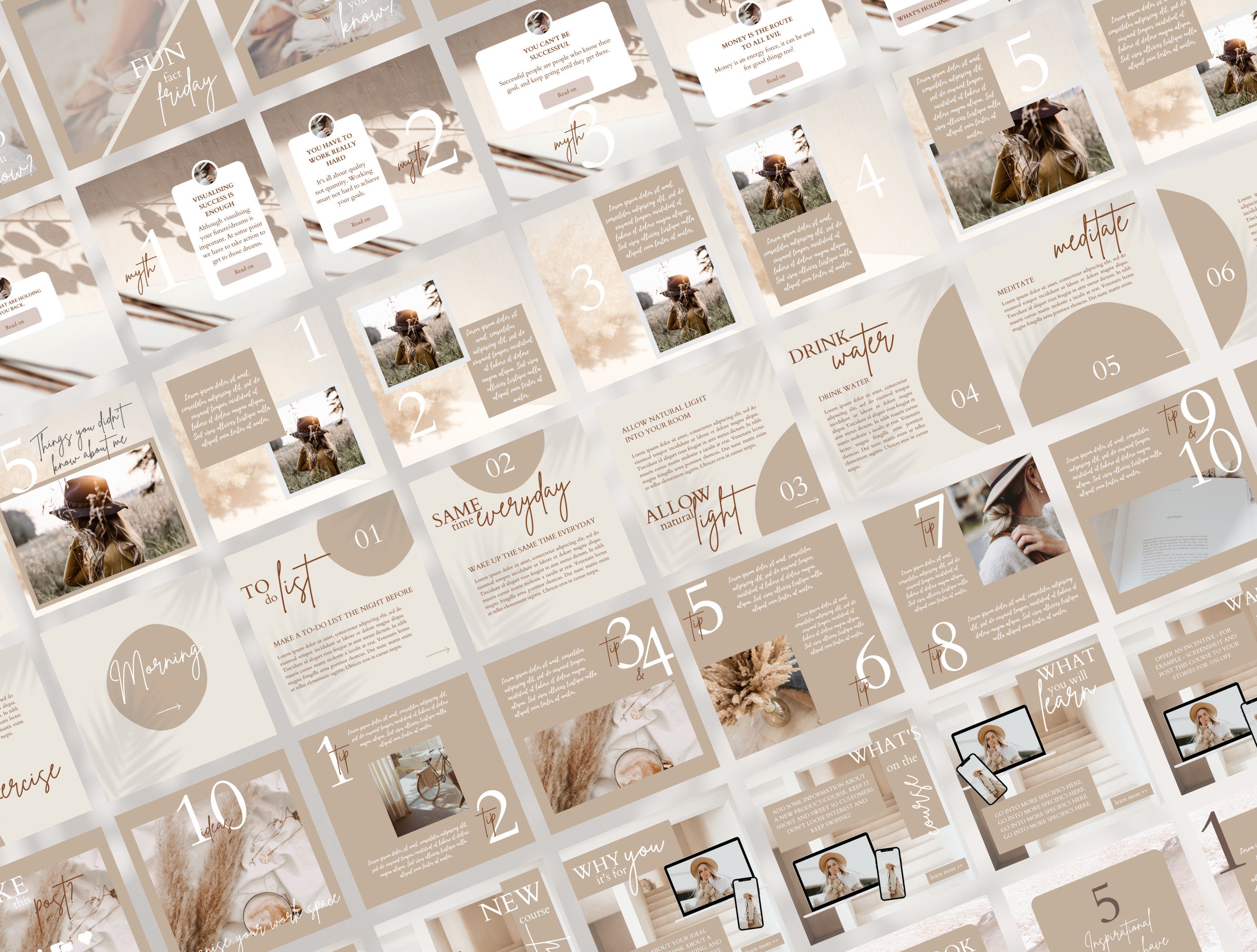 525 Neutral Ig Post Templates Instagram Story Templates - Etsy