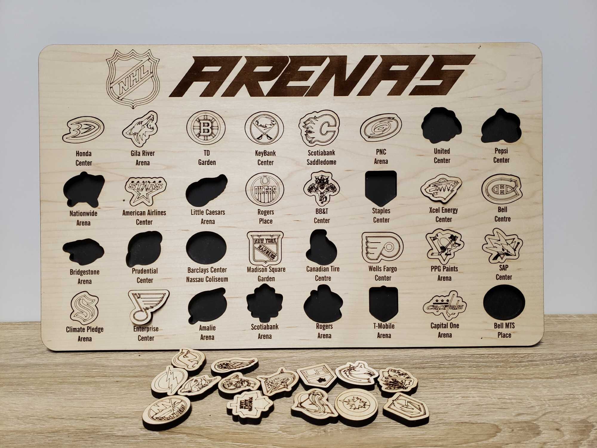 NHL Arena Tracker Board Wooden National Hockey League Puzzle - Etsy
