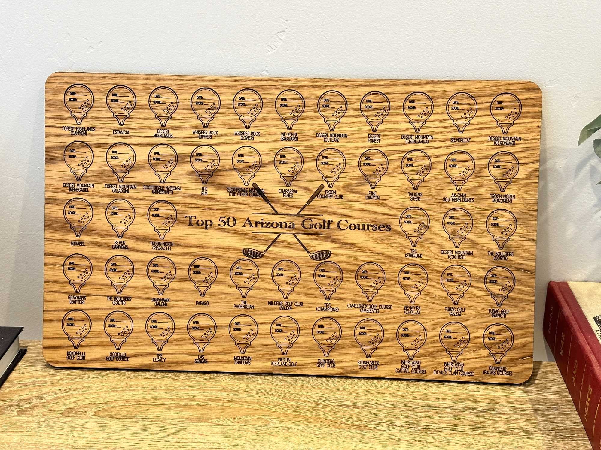 TOP 50 Arizona Golf Courses Tracker Board | Golfer Gift - Etsy
