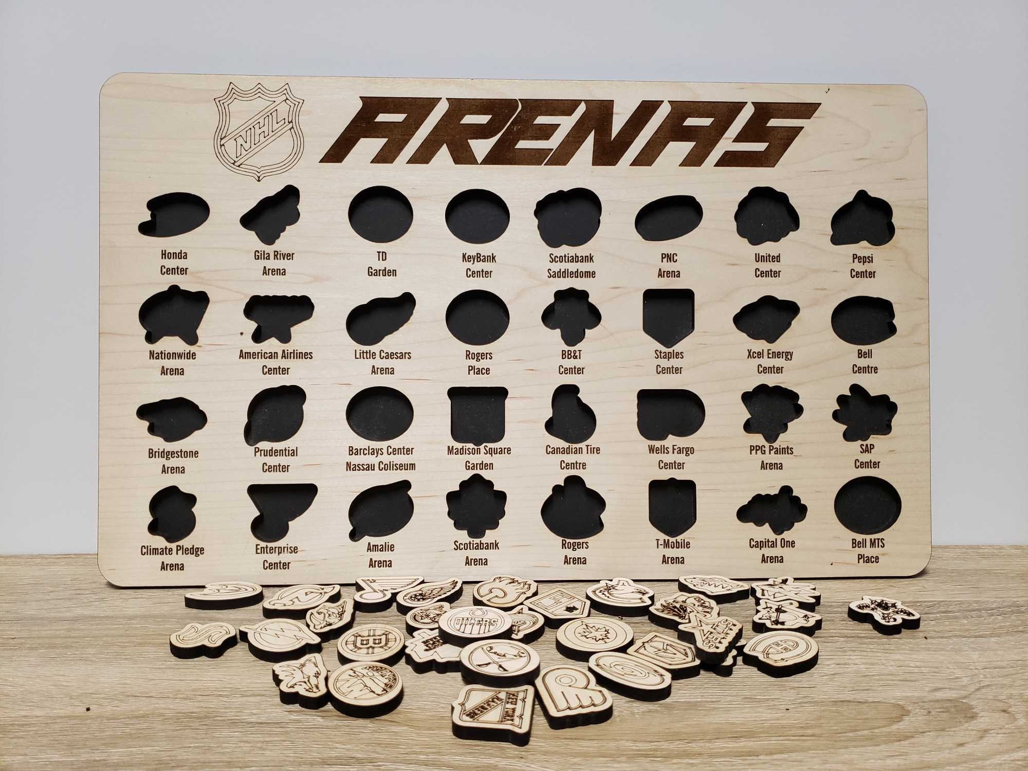 NHL Arena Tracker Board Wooden National Hockey League Puzzle - Etsy