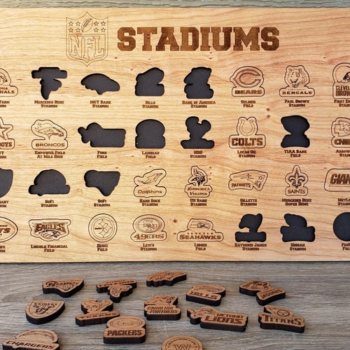 NFL Football Stadium Tour Tracker Board US Stadium Map - Etsy