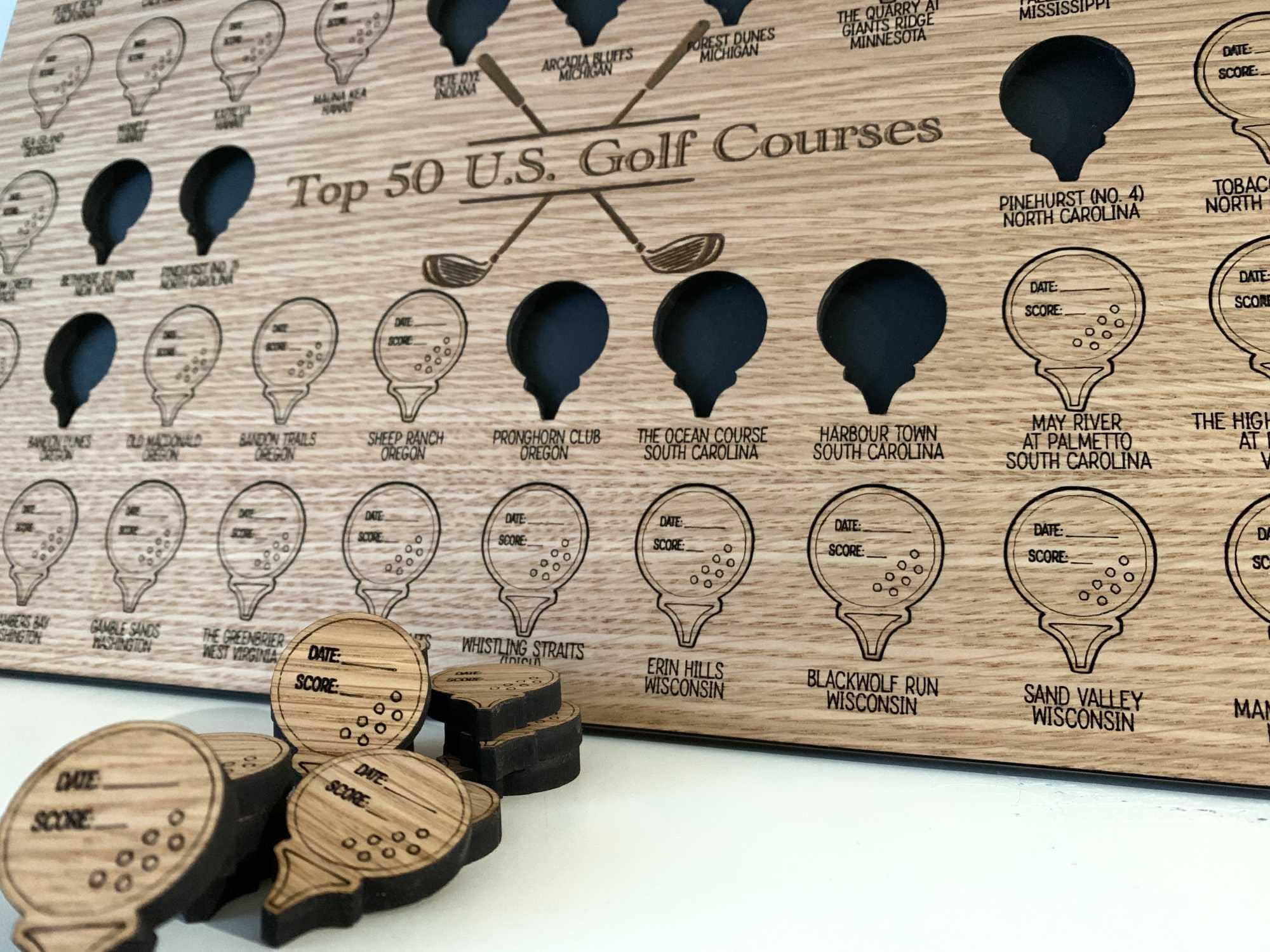 Top 50 US Golf Courses Tracker Board | Golfer Gift - Etsy