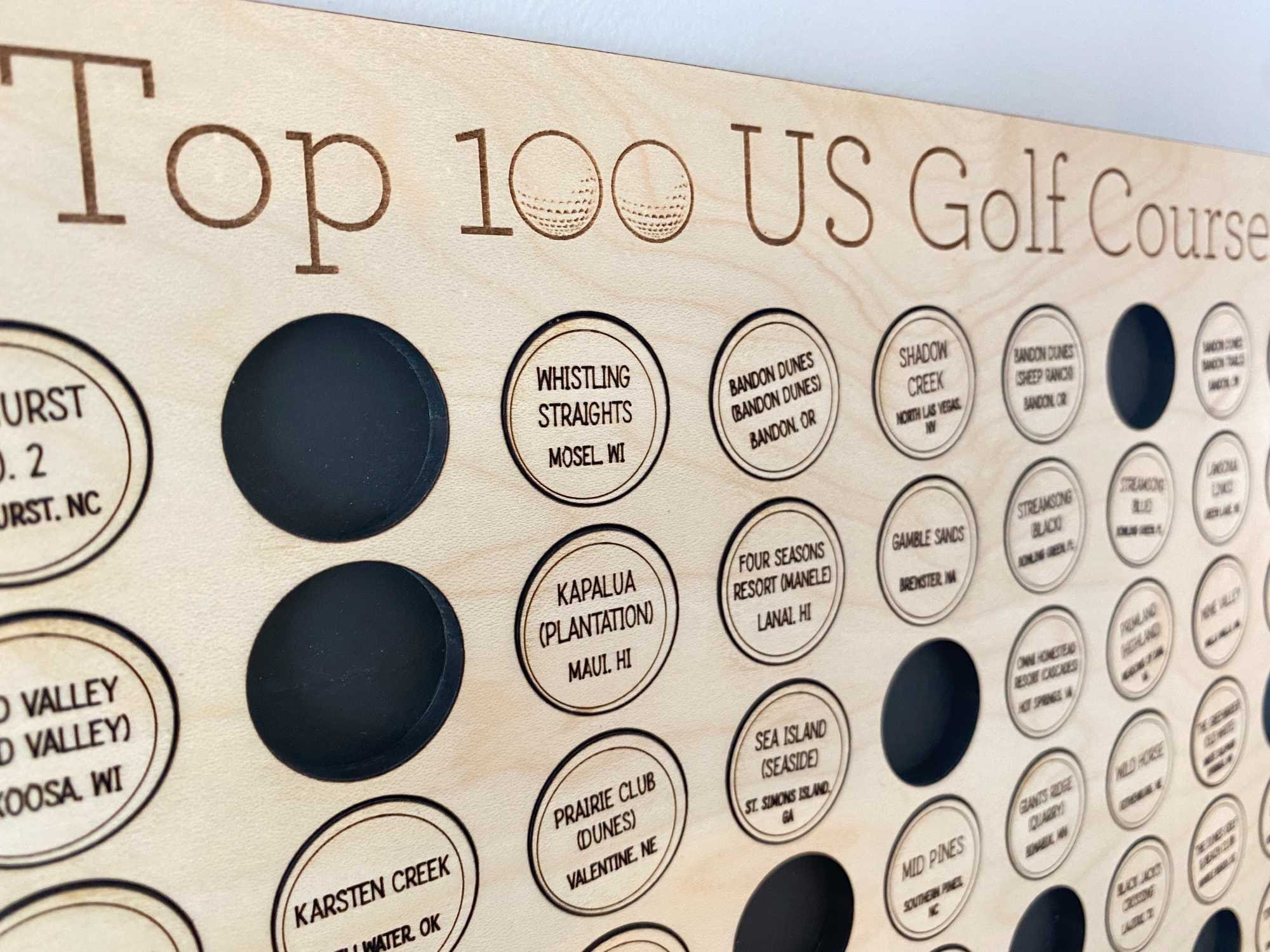 Top 100 US Golf Courses Tracker Board Golf Bucket List Tracker Board - Etsy