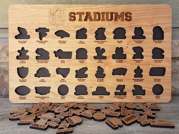 NFL Football Stadium Tour Tracker Board National Football - Etsy