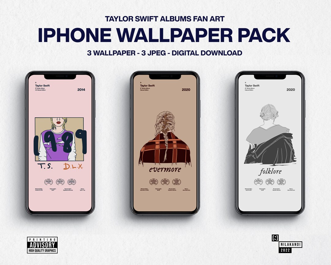 PW01/ Taylor Swift Albums Phone Wallpaper, 1989, Evermore, Folklore ...