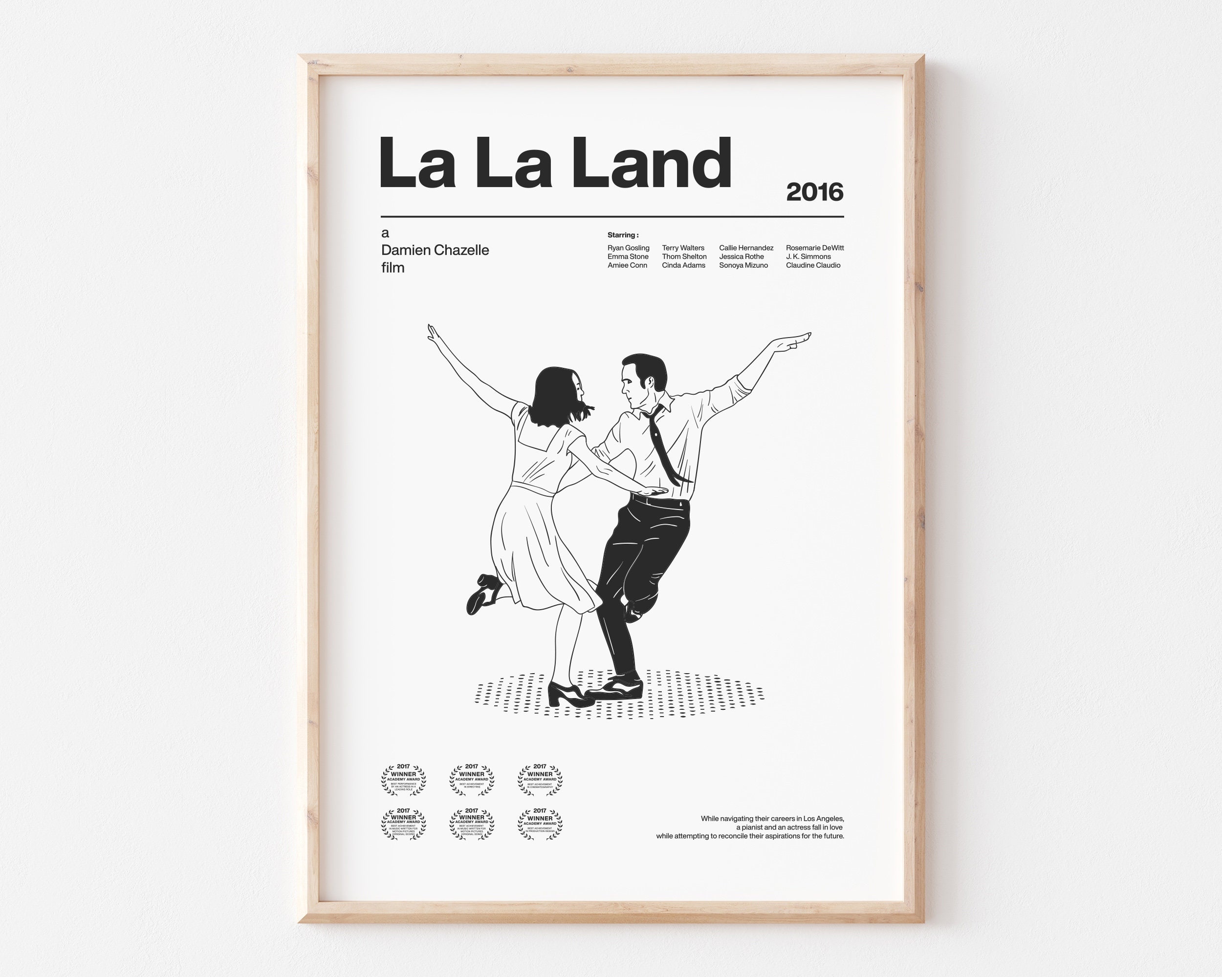 MP05/ La La Land Poster, La La Land Print, Movie Poster With Synopsis ...