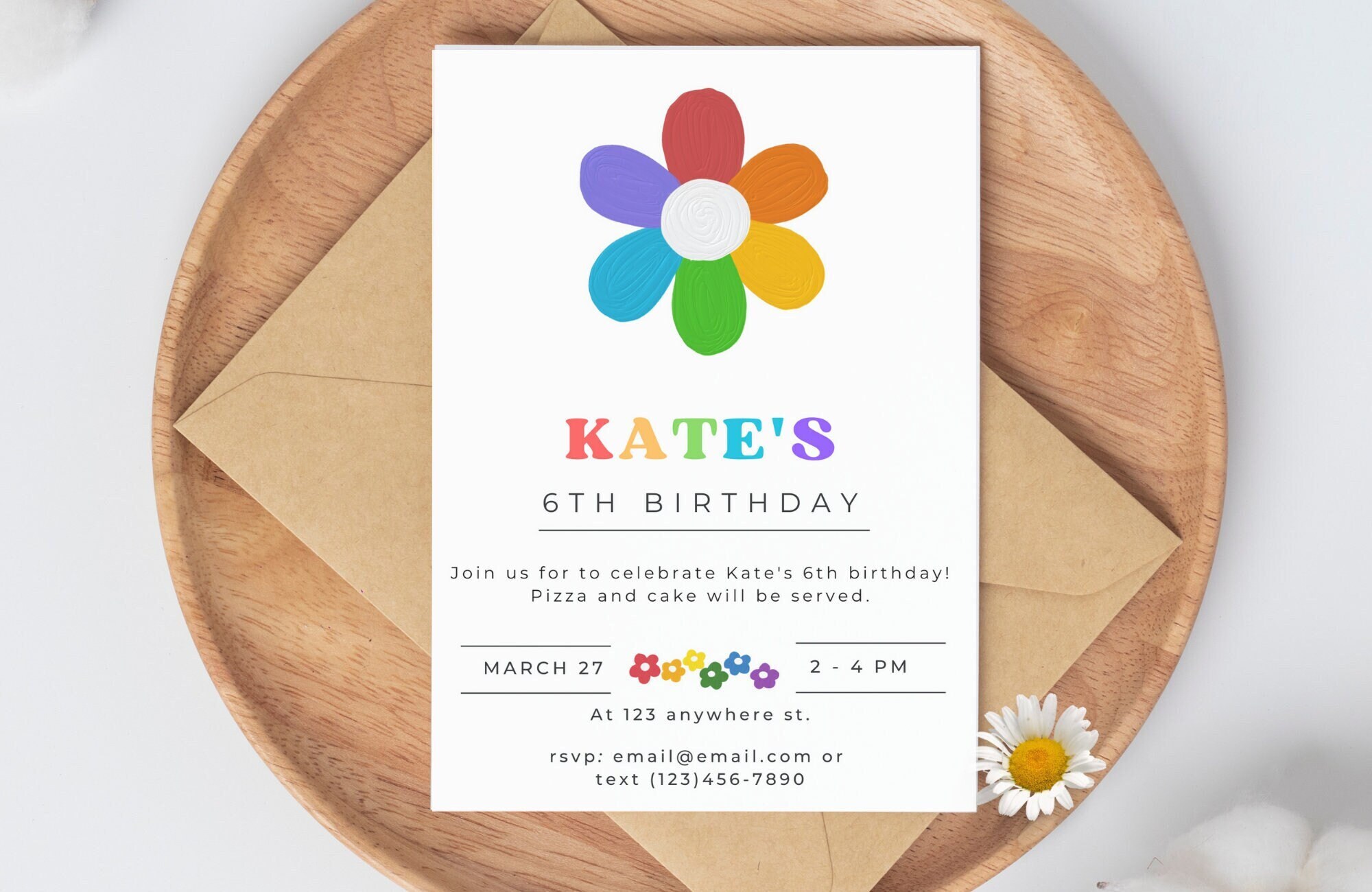 Editable Bright Rainbow Invitation Printable Vivid Rainbow - Etsy