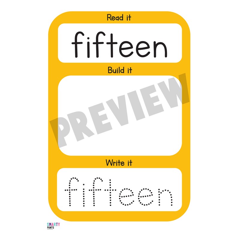 Printable Number Sheets 'say It, Build It, Write It' Sheets Educational ...