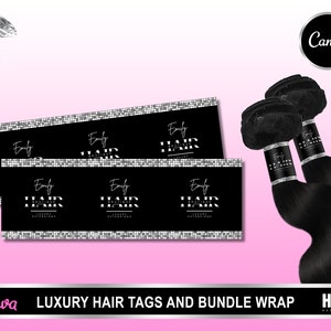 Hair Hangtag & Bundle Wrap Design, Luxury Hair Tags, Luxury Bundle ...