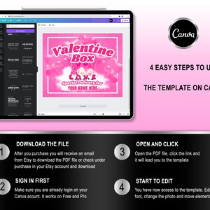 Valentines Box Template Personalized Valentines Box Label Template ...