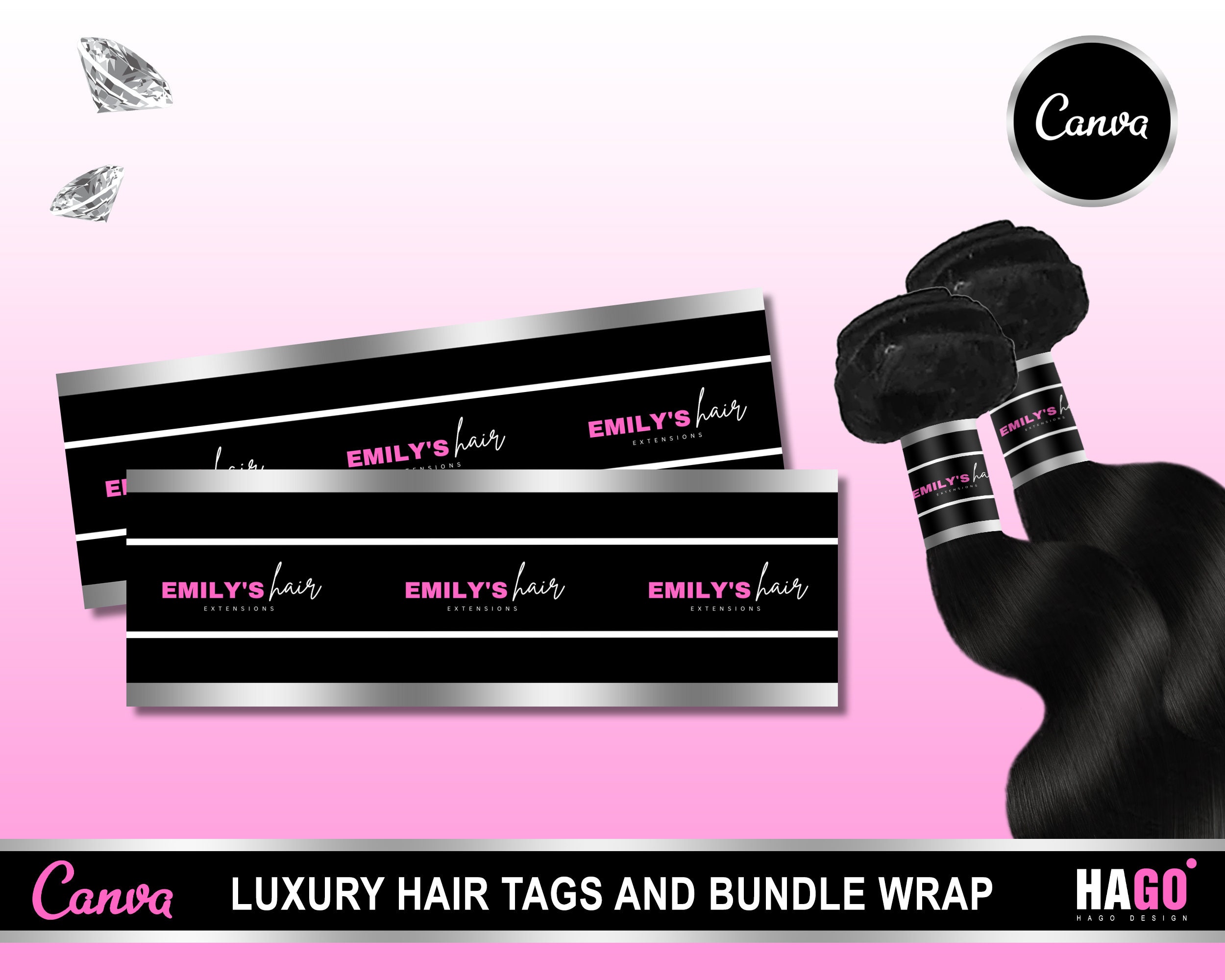 Hair Tags and Bundle Wraps Template Luxury Hair Tags Luxury - Etsy