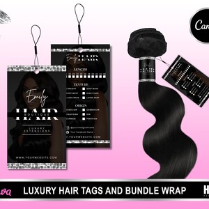 Hair Hangtag & Bundle Wrap Design, Luxury Hair Tags, Luxury Bundle ...