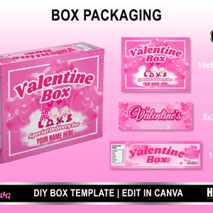 Valentines Box Template Personalized Valentines Box Label Template ...